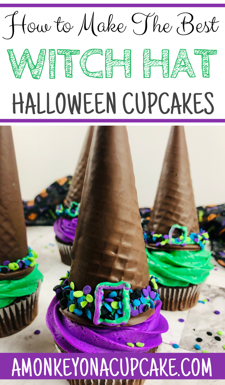 How to Make Witch Hat Cupcakes the Easy Way - A Monkey on a Cupcake